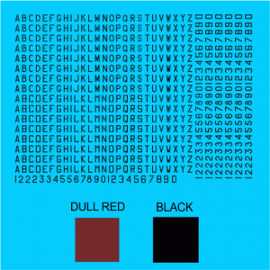 RAF 8" Serials Numbers and Letters WWII and 1946-1/48 scale Decals
