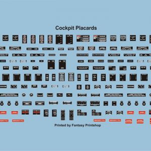 Airscale Cockpit Placards & Data-plates AS48PLA model aircraft transfers