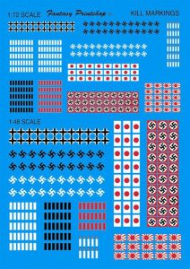 Aircraft Kill Markings 1/72 1/48 scale FP843 aircraft model transfers ...
