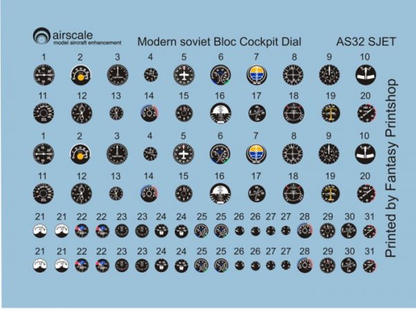 Airscale Soviet Jet Fighter AS32SJET model aircraft transfers decals