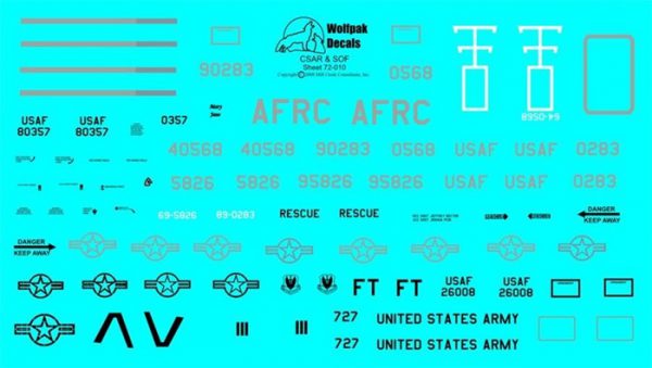 Wolfpak 72-010 SOF and CSAR - Model Aircraft Decals & Aircraft Stickers