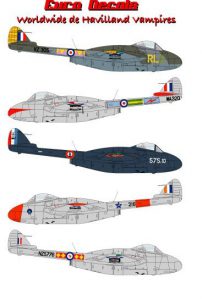 Euro Decals de haviland Vampires ED48103 model aircraft transfers