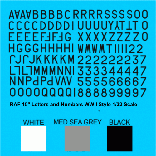 RAF number and letters WWII colour choices - Vendors Board - Large ...