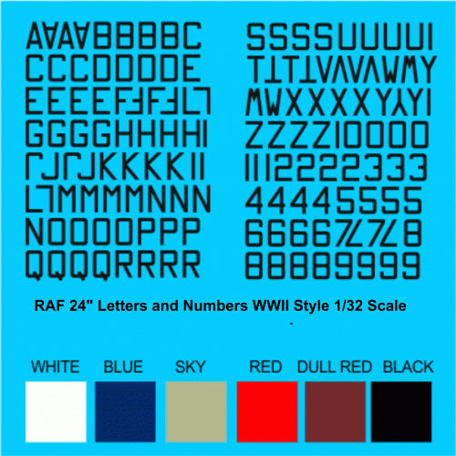 RAF number and letters WWII colour choices - Vendors Board - Large ...