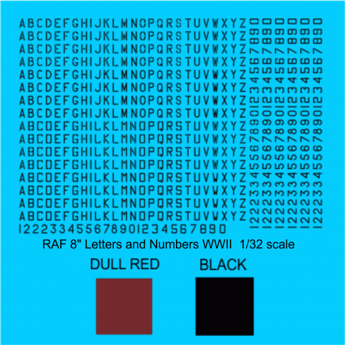 RAF number and letters WWII colour choices - Vendors Board - Large ...