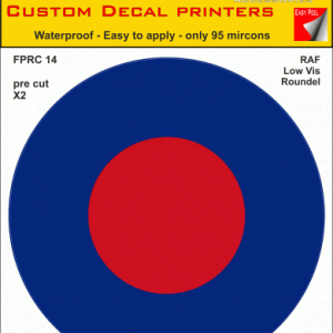 FPRC014 RAF D Low Vis Roundels 75mm - 200mm on Vinyl stickers