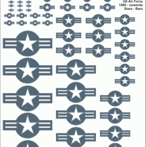FPRC529 USA US Air Force Stars Bars Low Vis Vinyl Stickers models