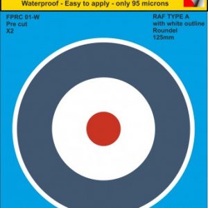 FPRC01-W RAF Roundel with white outline 75mm - 200mm Vinyl Stickers