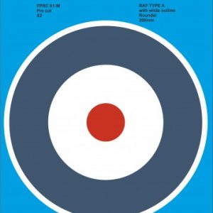 FPRC01-W RAF Roundel with white outline 75mm - 200mm Vinyl Stickers