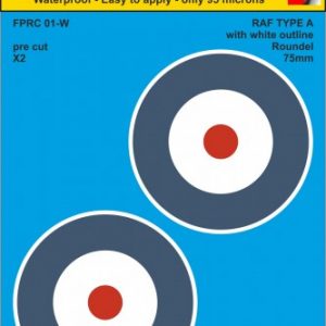 FPRC01-W RAF Roundel with white outline 75mm - 200mm Vinyl Stickers