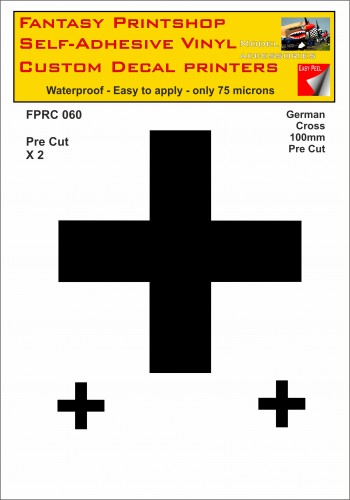 FPRC060 German Cross 75mm - 200mm Vinyl Stickers