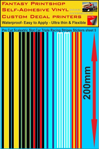 SCALEXTRIC SLOT CAR DECALS STICKERS RACING STRIPES