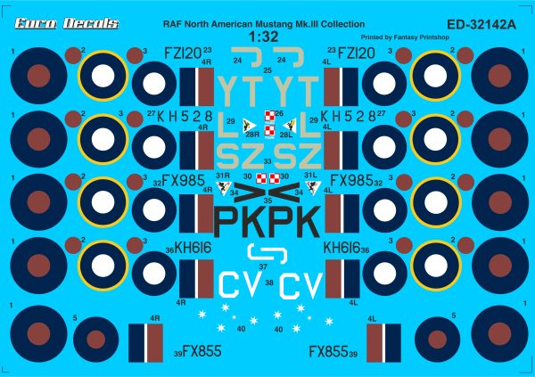 Euro Decals ED-32142A North American Mustang Mk.III