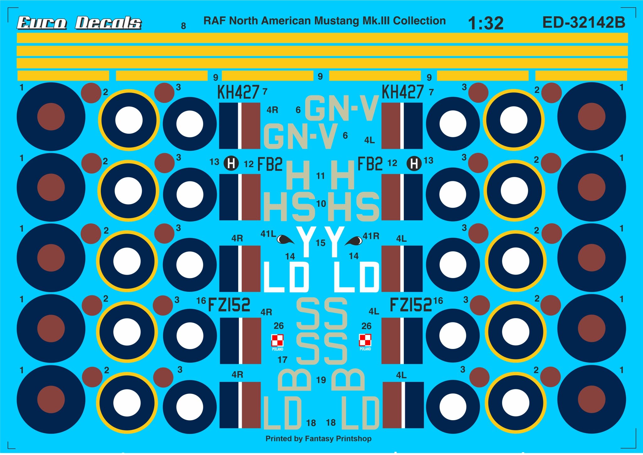 Euro Decals ED-32142A+B North American Mustang Mk.III