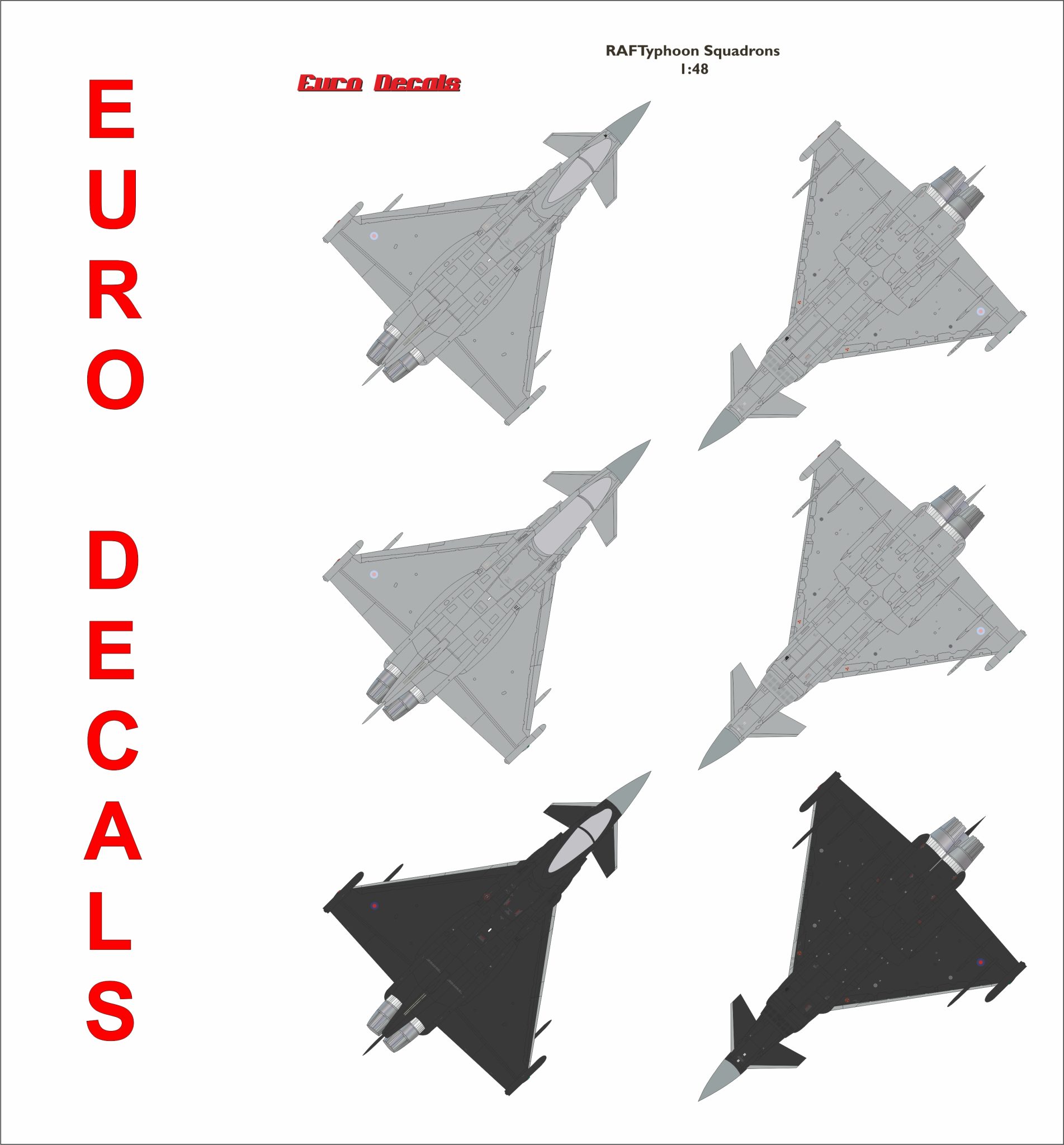 Euro Decals ED-48144 RAF TYPHOON SQUADRONS