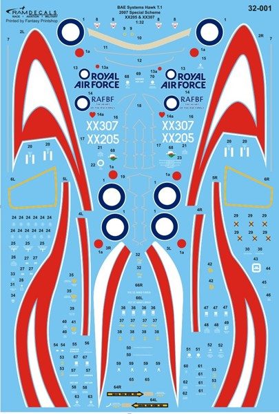 Ram Decals 32-001 Bae Hawk Special Scheme - Model Aircraft Decals ...