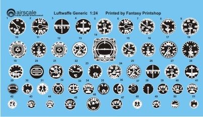 Airscale Luftwaffe instruments AS24Luft model aircraft transfers decals