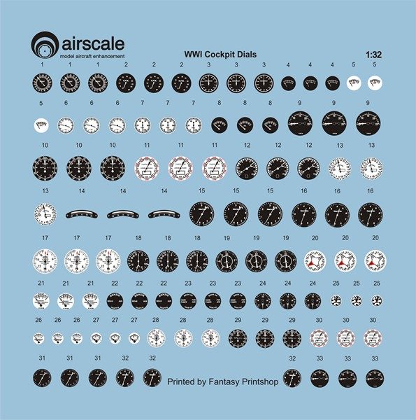 WW1 Alied & German instruments in 1/32 scale - Model Aircraft Decals ...