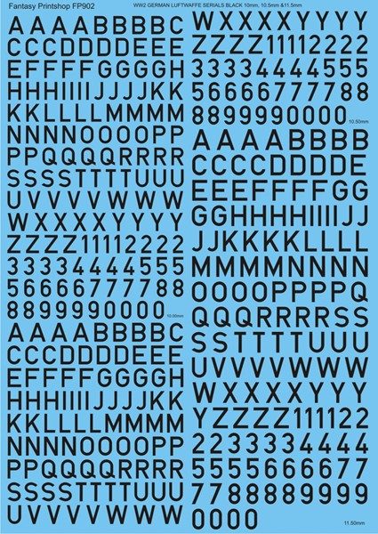 German Luftwaffe Serials WW2 1/72 FP902 model aircraft decals