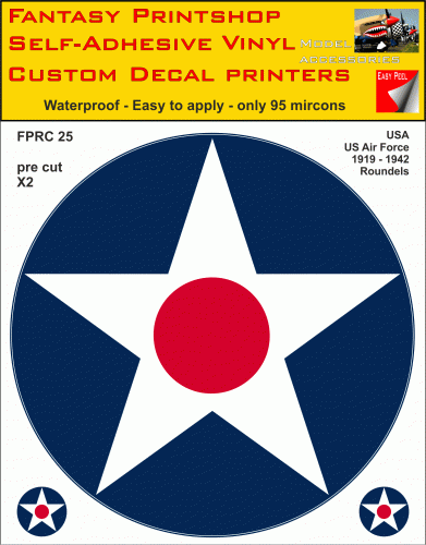 FPRC025 USA US Air Force Roundels Mixed Vinyl Stickers decals