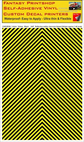 RC 1:48 Scale Reflective CHEVRON Vinyl STICKER Decal A4 Portrait