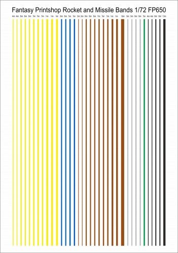 Rocket and Missile bands 1/72 scale FP650 decals transfers