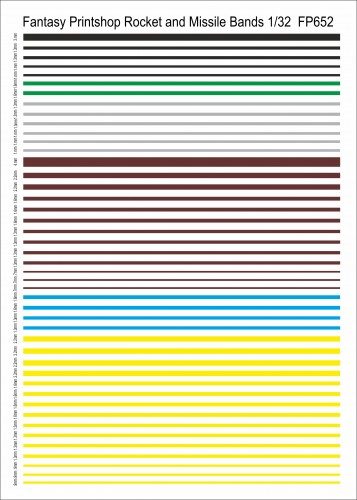 Rocket and Missile bands 1/32 scale FP652 decals transfers