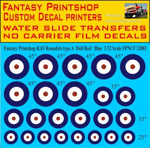 FPNCF-32003 RAF TYPE A ROUNDEL DULL RED - BLUE