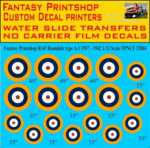 FPNCF-32004 RAF TYPE A.1 ROUNDEL DECALS
