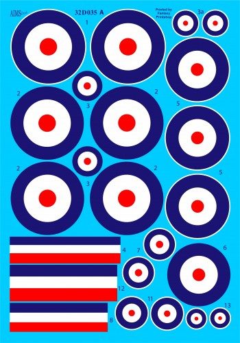 Aims 32D035 RFC/RAF National Insignia Decals model aircraft transfers