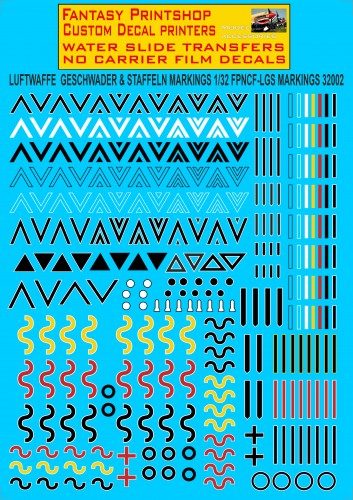 LUFTWAFFE GESCHWADER & STAFFELN MARKINGS 1/32 MARKINGS
