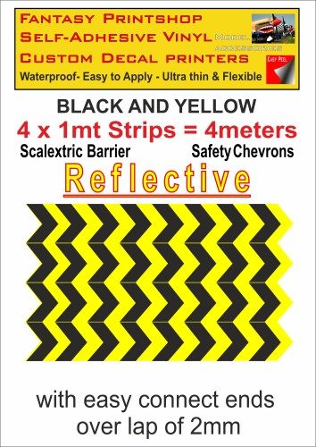 Scalextric Slot car BARRIER REFLECTIVE CHEVRON STICKER