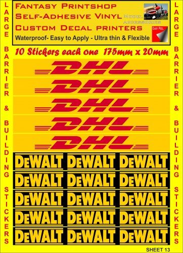 Scalextric Slot car Barrier Trackside Stickers Decals sheet 13