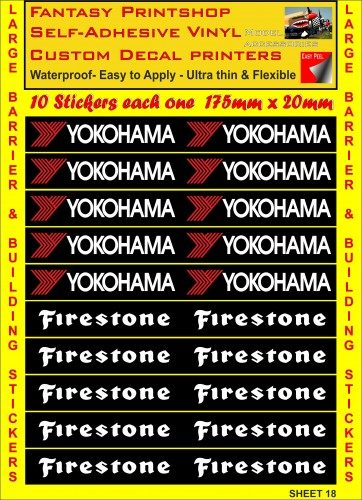 Scalextric Slot car Barrier Trackside Stickers Decals sheet 18