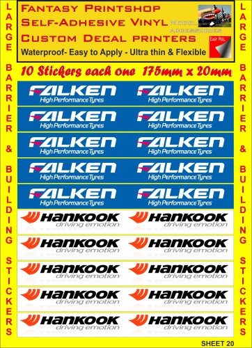 Scalextric Slot car Barrier Trackside Stickers Decals sheet 20