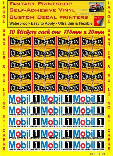 Scalextric Slot car Barrier Trackside Stickers Decals sheet 21