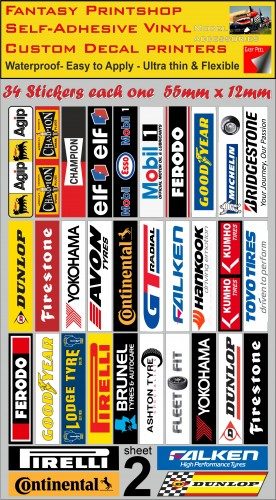 Scalextric Slot car Barrier Trackside Stickers Decals x 34 - sheet 2