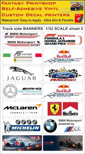 SCALEXTRIC SLOT CAR TRACKSIDE BANNERS STICKERS